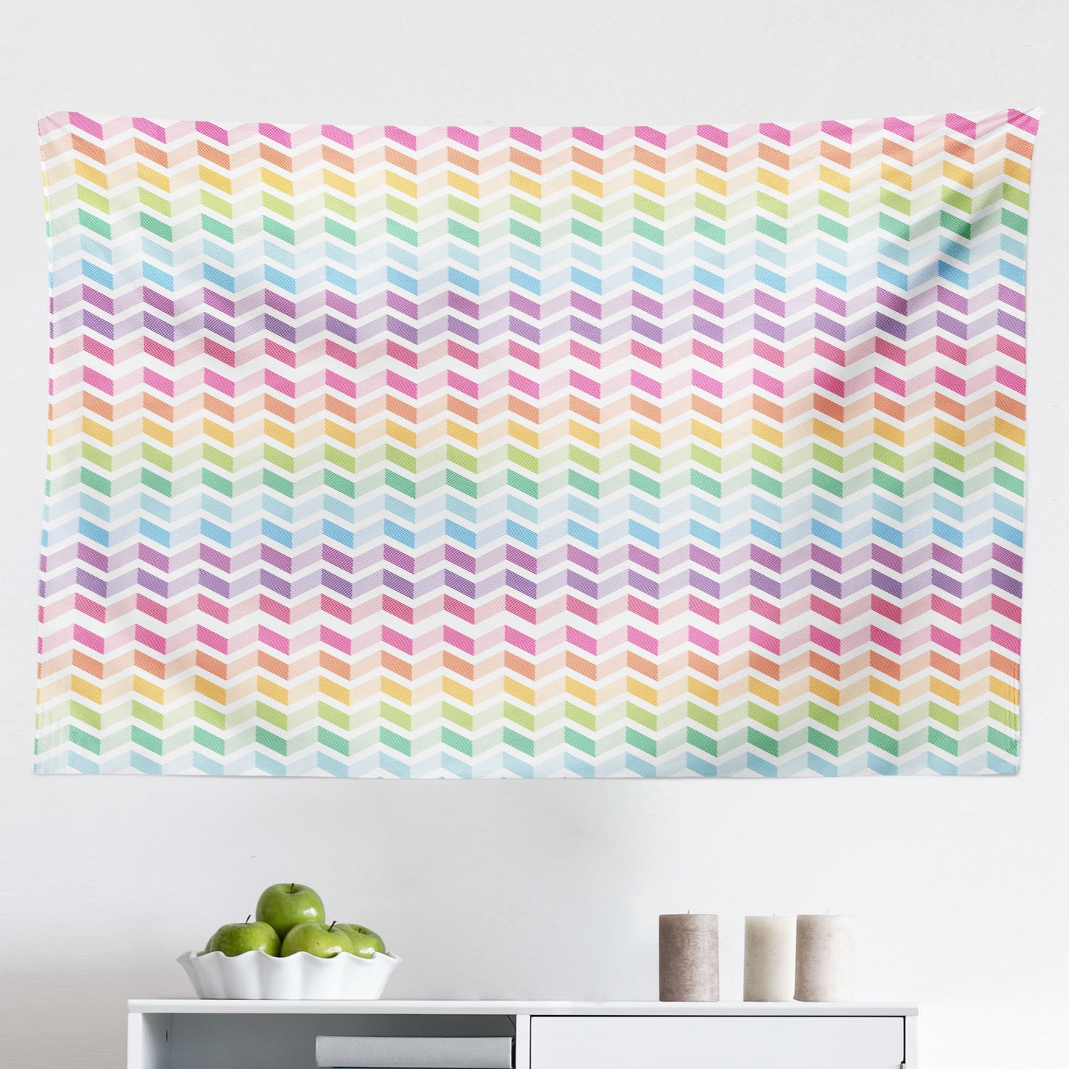 Abstract Tapestry, Geometric Grid Lattice Shapes Modern Design Hatched ...