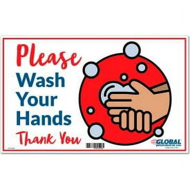 Hand Washing Sign, Please Wash Your Hands Sign, - Walmart.com