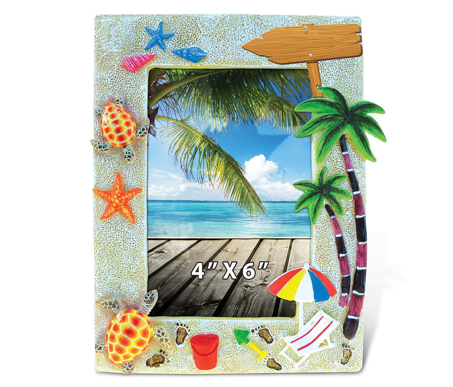 Sunny Beach Photo Frame 6"x4" Nautical Picture Frame - Beach Theme ...