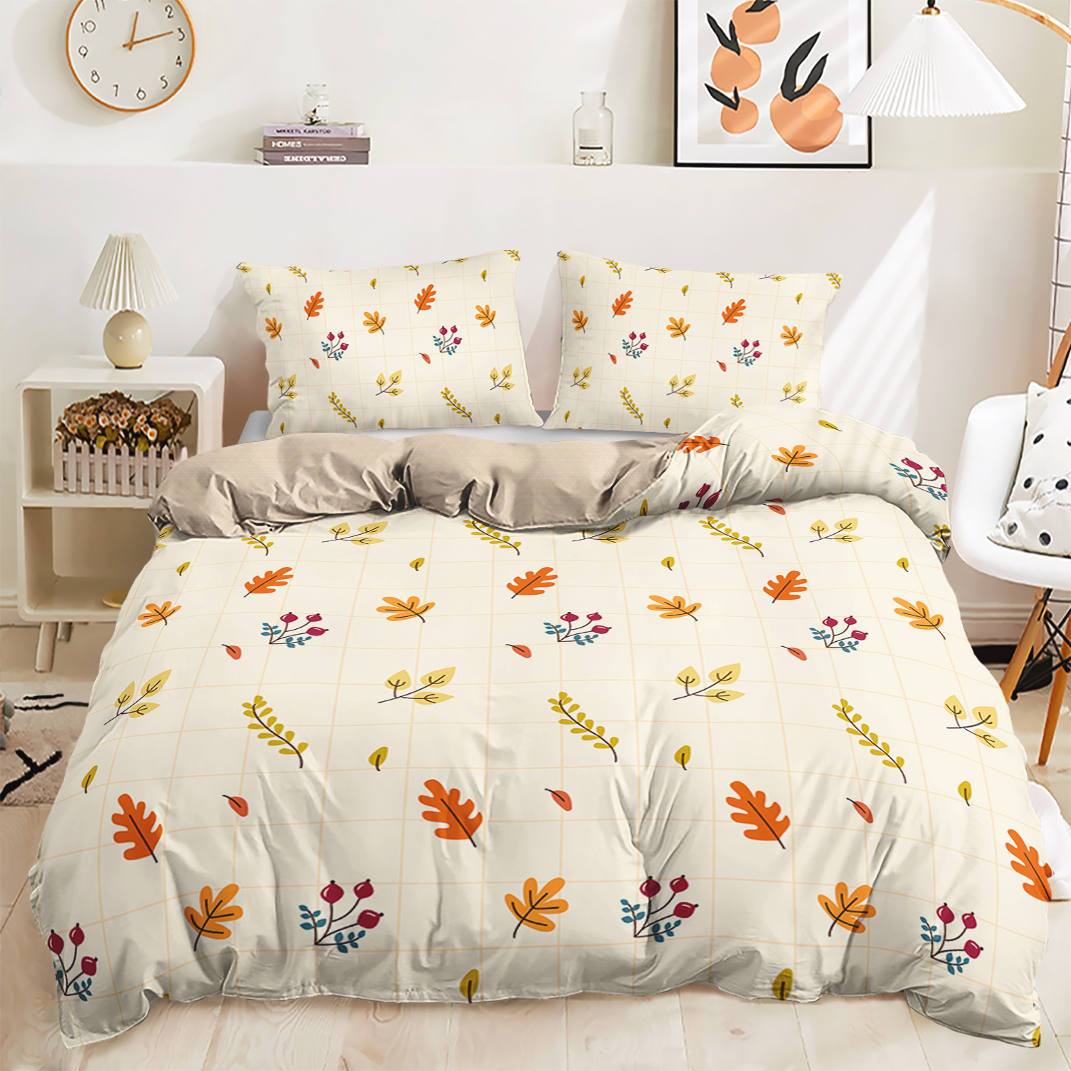 Hosima 3-Piece 3D Digital Printed Polyester Down Quilt Cover With ...