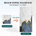 Blue Gold Marble 2-in-1 Beach Towel Backpack,Quick Dry Beach Towel ...