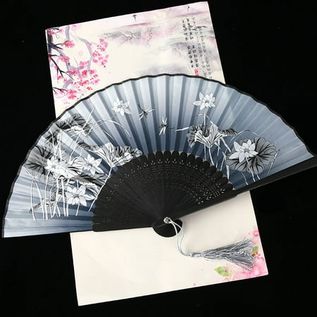 Homeex Ancient Style Folding Fan Dancing Pink lotus | Walmart Canada