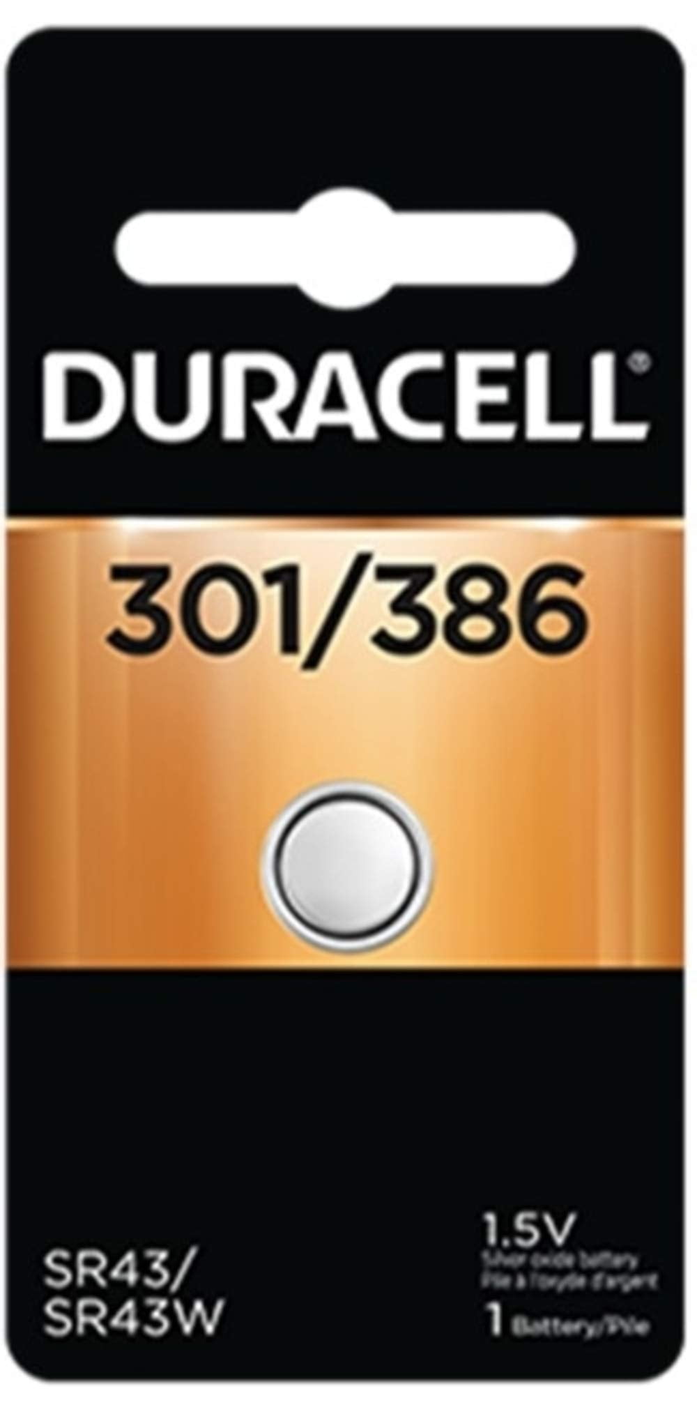 12-Pack Duracell 301/386 Batteries 1.5 Volt Silver Oxide Coin Button ...