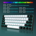 RREGER-60% Wired Mechanical Gaming Keyboard, Ice Blue LED Backlit 61 ...