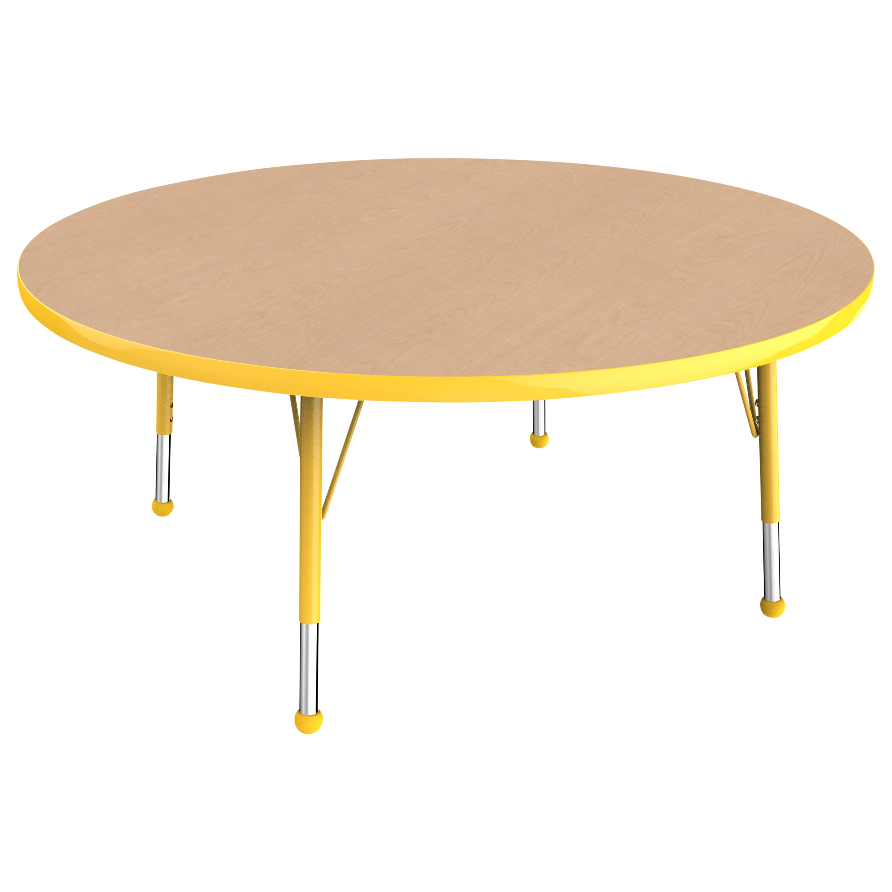ECR4Kids 48in Round Everyday T-Mold Adjustable Activity Table Maple ...