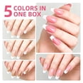 120 count White Tip Press Nails Kit - 5 Color Base Medium Almond False ...