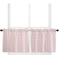Christmas Kitchen Curtains and Valances Set, Rustic Pink White Buffalo ...