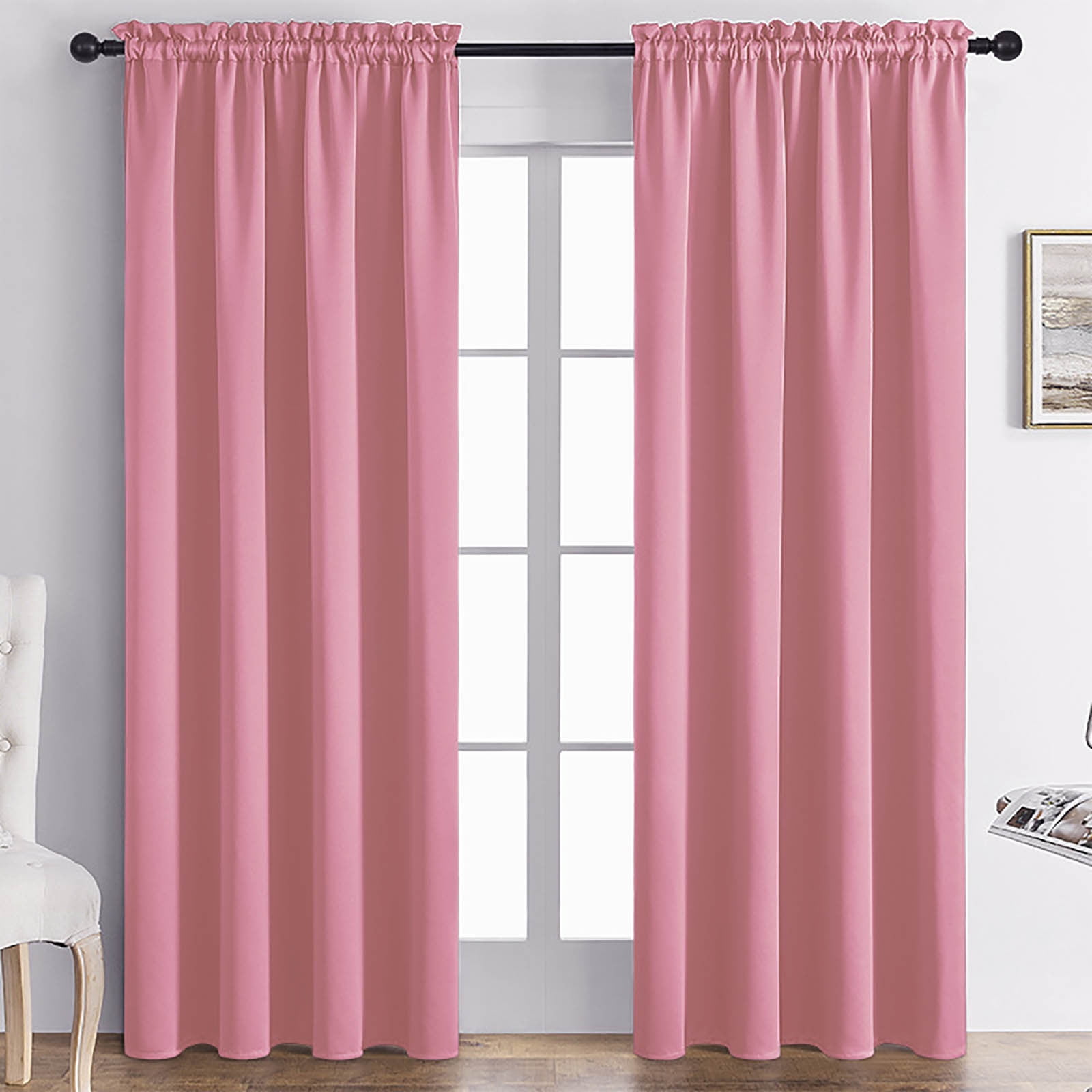 Click here for Hbbkvi Set Of 2 Rod Pocket Blackout Curtains 52 ×... prices