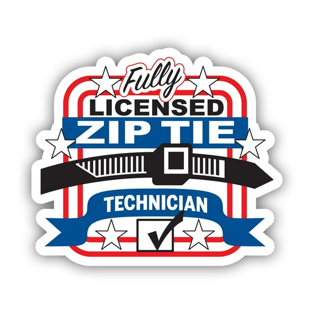 Certified Licensed Zip Tie Technician Sticker Decal - Self Adhesive ...