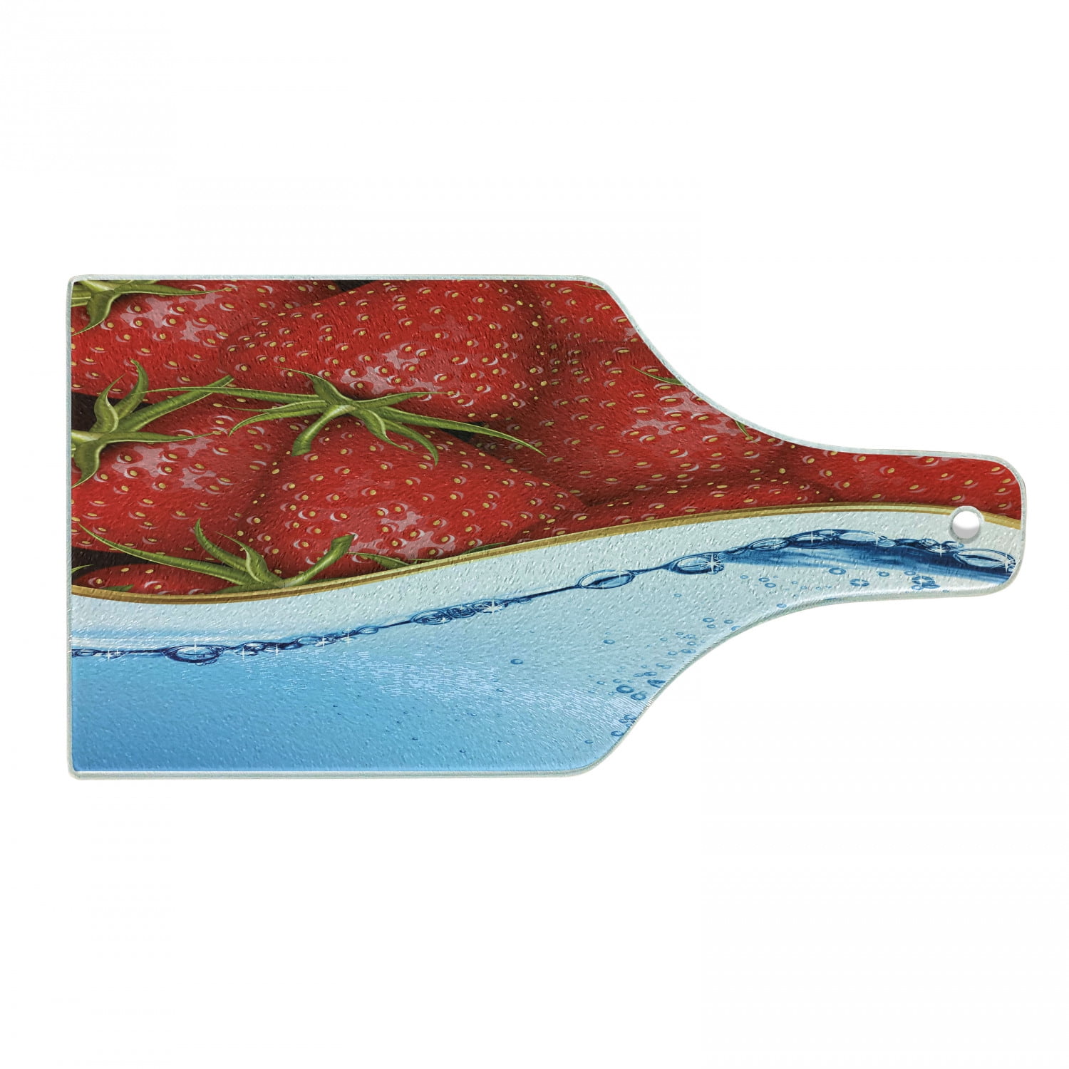 Strawberry Cutting Board, Close up Realistic Summer Fruit on Water ...