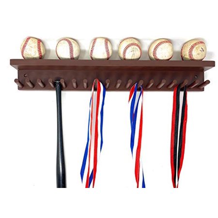 Baseball Bat Rack and Ball Holder Display Meant to Hold 17 Mini Size ...