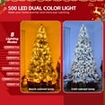 Ktaxon 8 FT Pre-lit Flocked Christmas Tree, Artificial Hinged Xmas Tree, 500 Lights and Remote ...