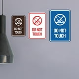 Signs ByLITA Portrait Round Do Not Touch Sign (Ivory/Dark Brown ...