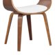 Wood and White Faux Leather Mid-Century 18-Inch Seat Height Dining ...
