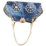 Coofit Women's Denim Crossbody Purse with Rhinestones Butterfly Clasp ...