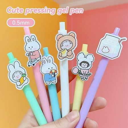 Lovely Pattern Push Pen Lovely Cute Colorful For Office School ...