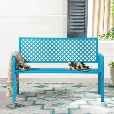 Abble 2-Person Metal Outdoor Bench - Red - Walmart.com