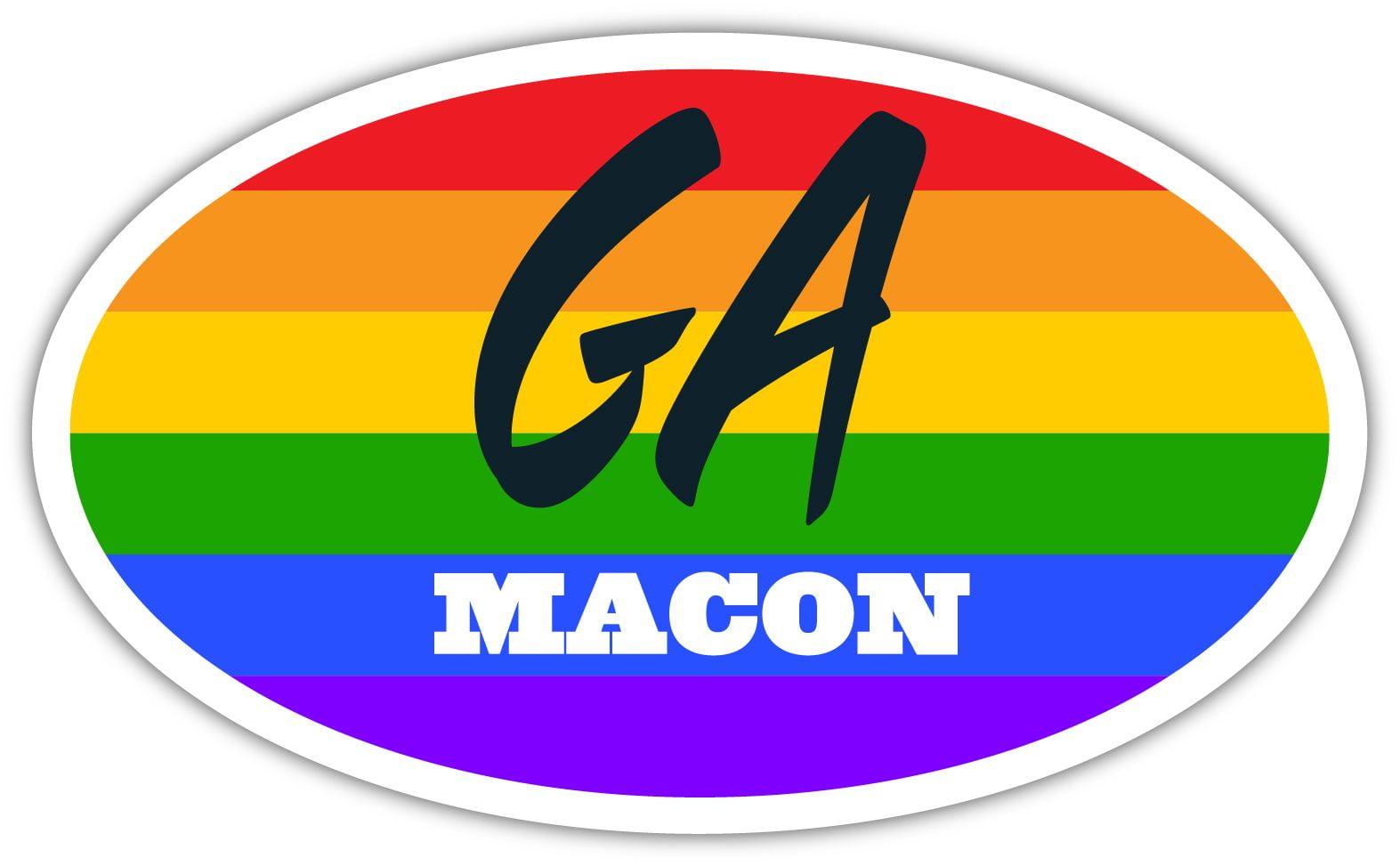 Macon GA Georgia Bibb County Rainbow Pride Flag 6 Stripes Pride Flag ...