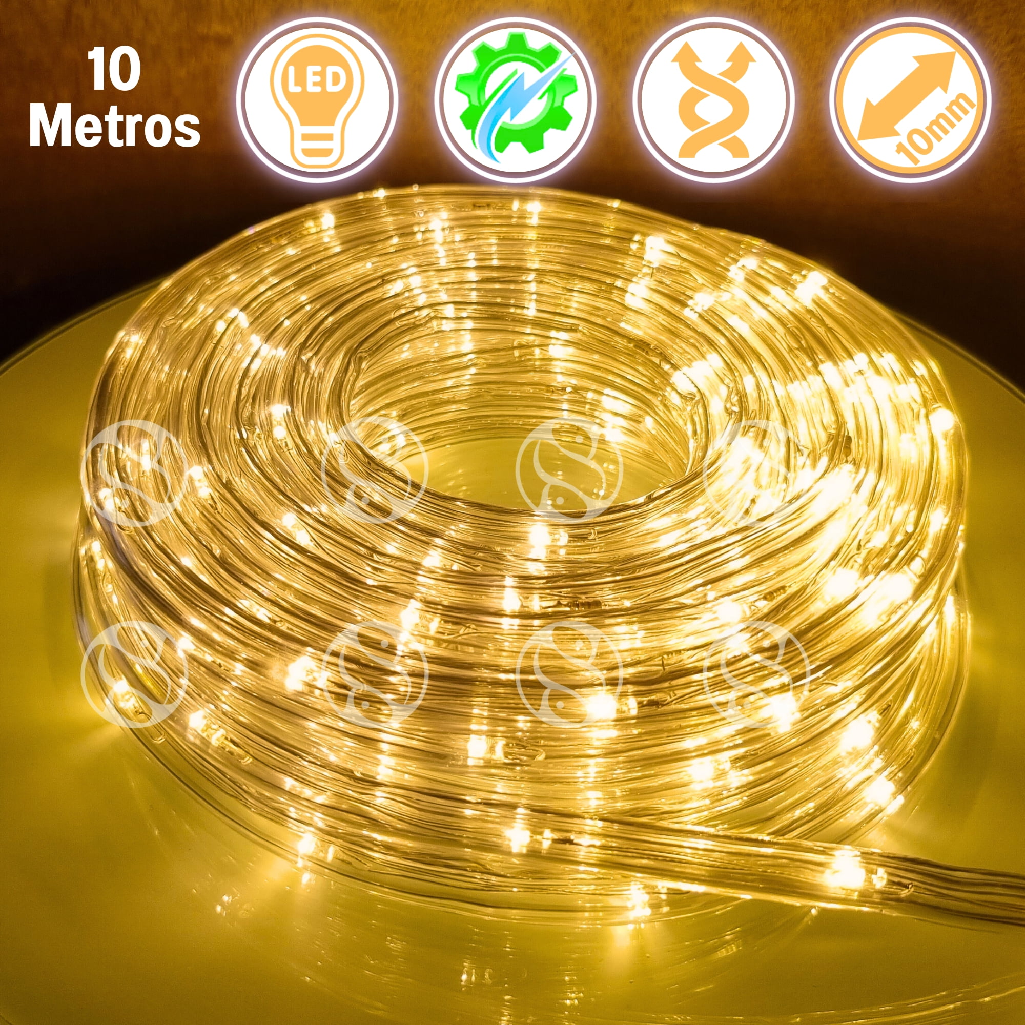 Manguera navideña decorativa luz led Blanco calido 10 metros DOSYU DY ...