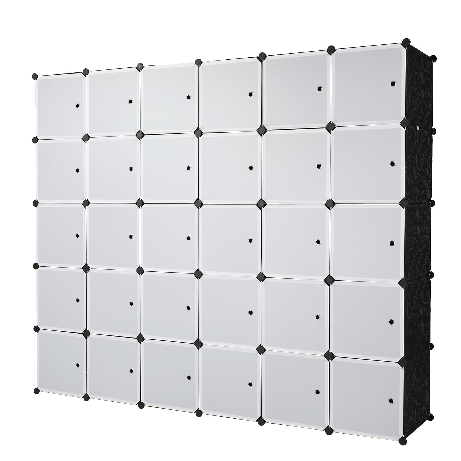 Hassch Plastic Modular Closet Cabinet 30-Cube Clothes Storage Organizer ...
