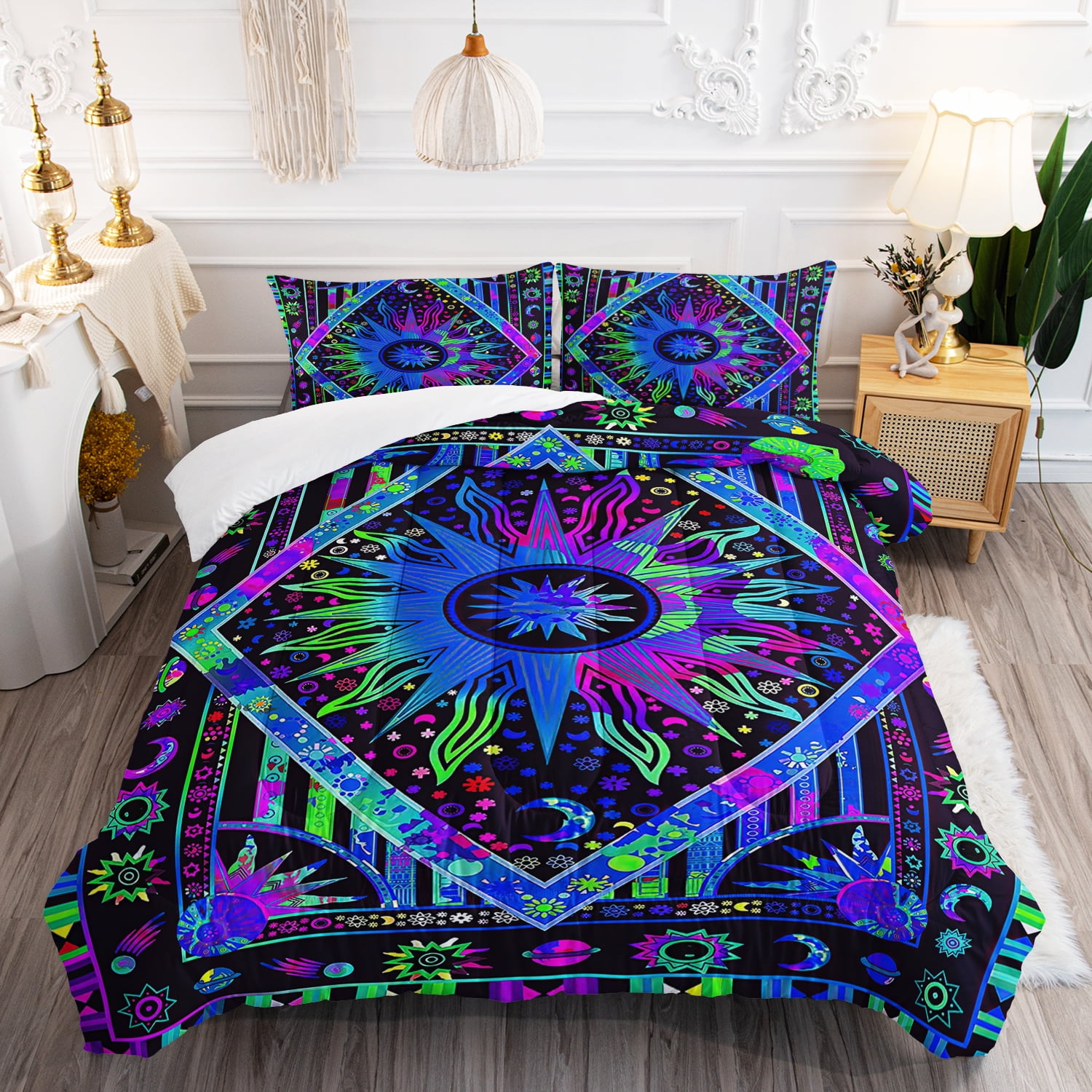 Hosima 3-Piece 3D Digital Comforter With Pattern Composed Of Multiple ...