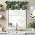 Bohemian Valances for Windows Vintage Floral Texture Geometric Plaid ...