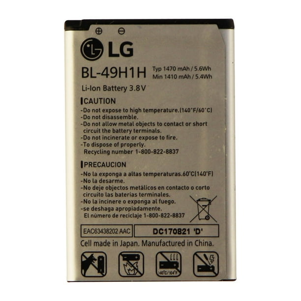 LG Rechargeable OEM (3.8V) 1410mAh Li-ion Battery (BL-49H1H) (Used ...