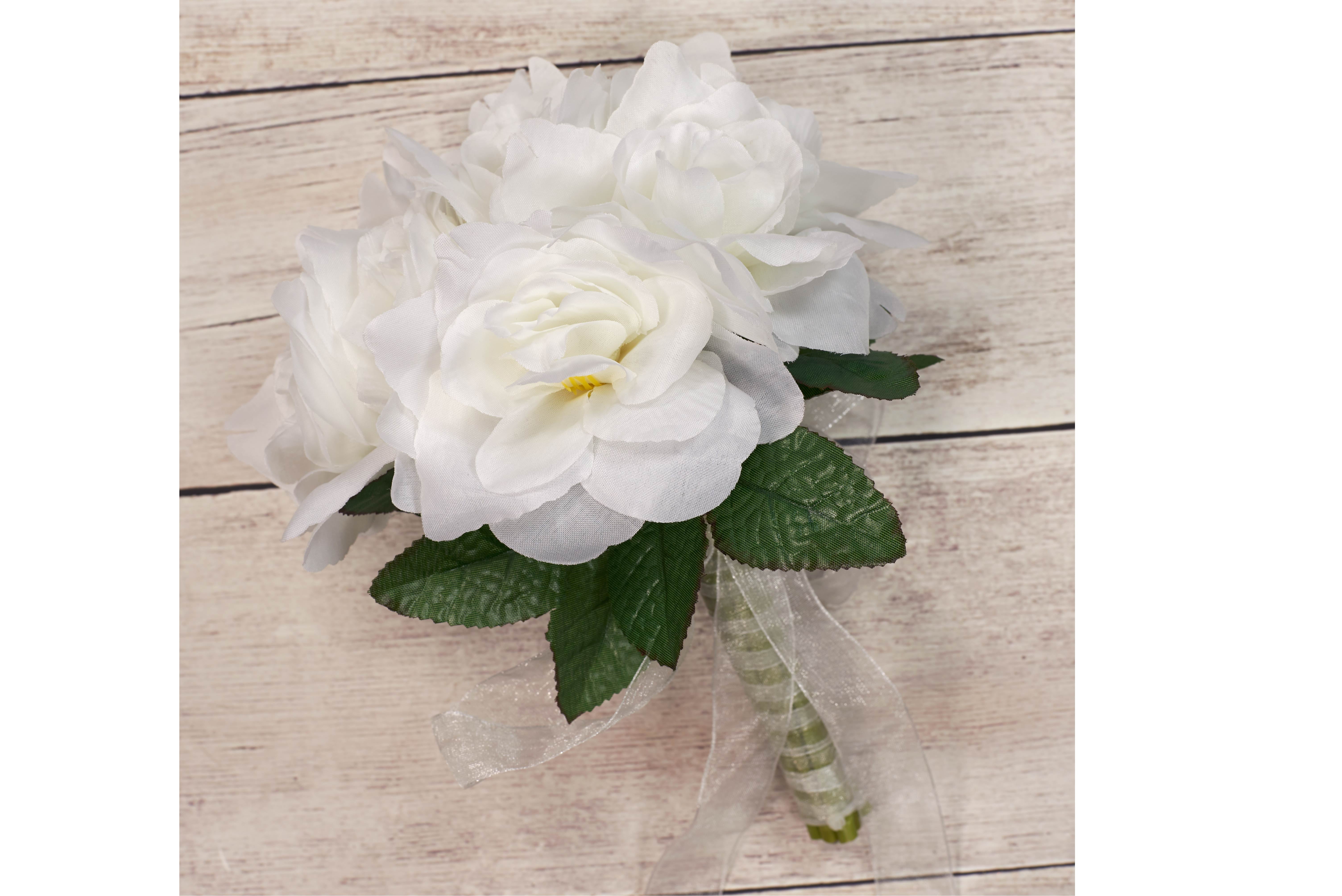 Way to Celebrate Wedding Artificial White Rose Bouquet - Walmart.com