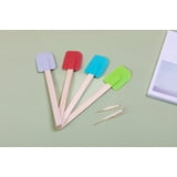 Mainstays Colorful Silicone Spatulas Set 4 with Wooden Handles, Red ...