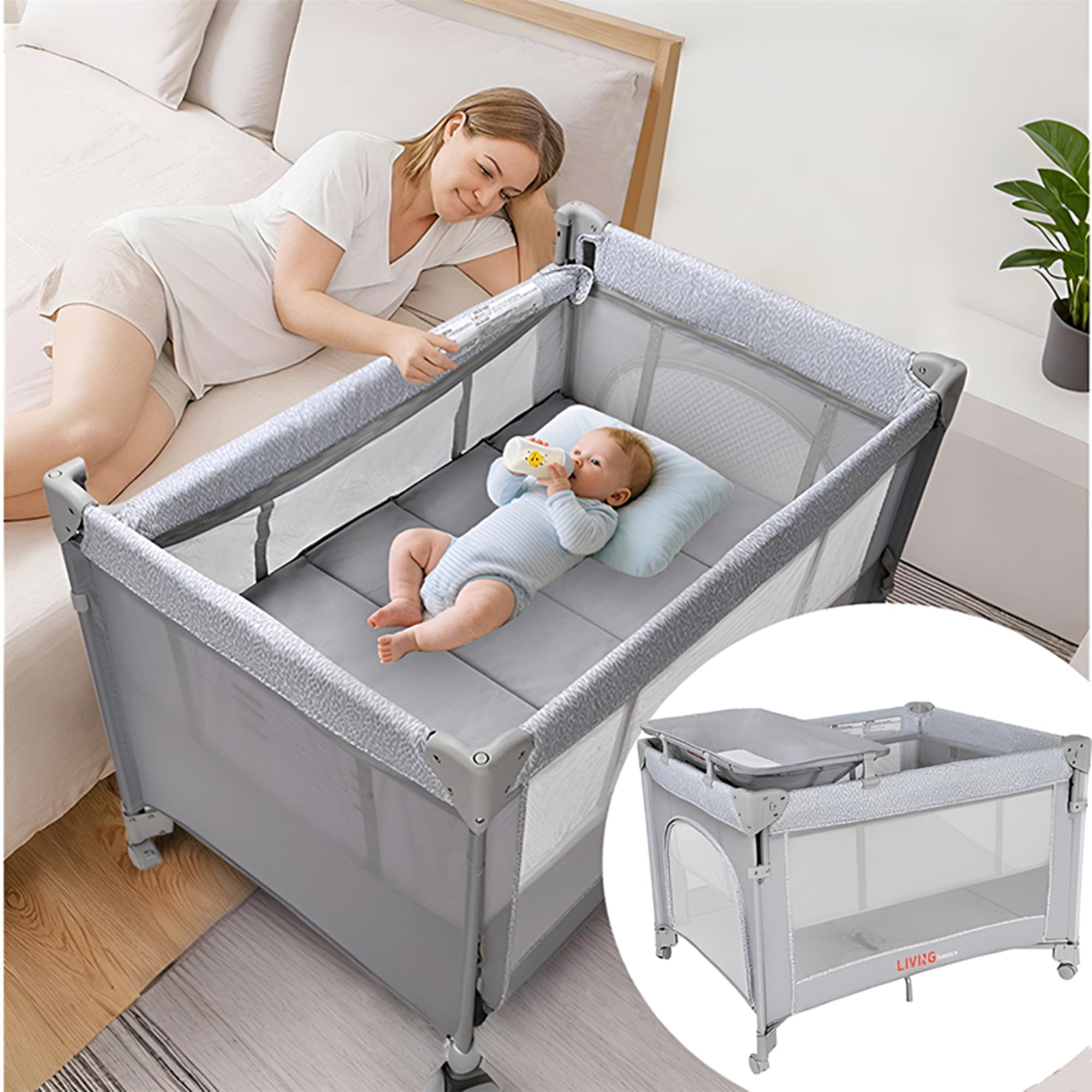 Click here for Livingbasics Baby Bassinet Beside Crib  One-Hand S... prices