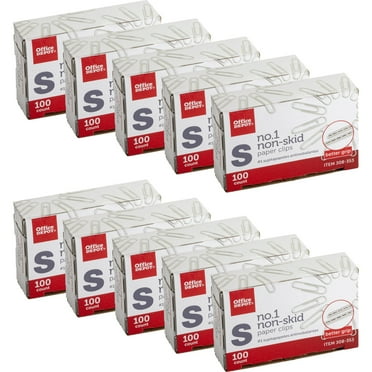 Office Depot Brand Paper Clips, No. 1, Silver, 100 Clips Per Box, Pack ...