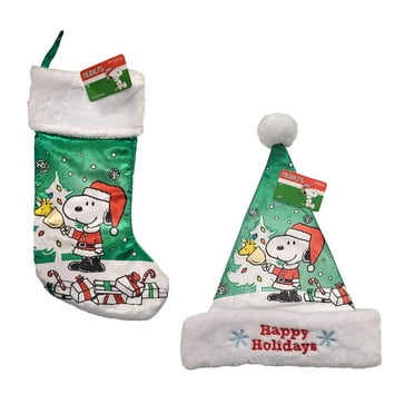 Peanuts Character Satin Christmas Stocking XL with Fur Cuff, 22-Inch ...