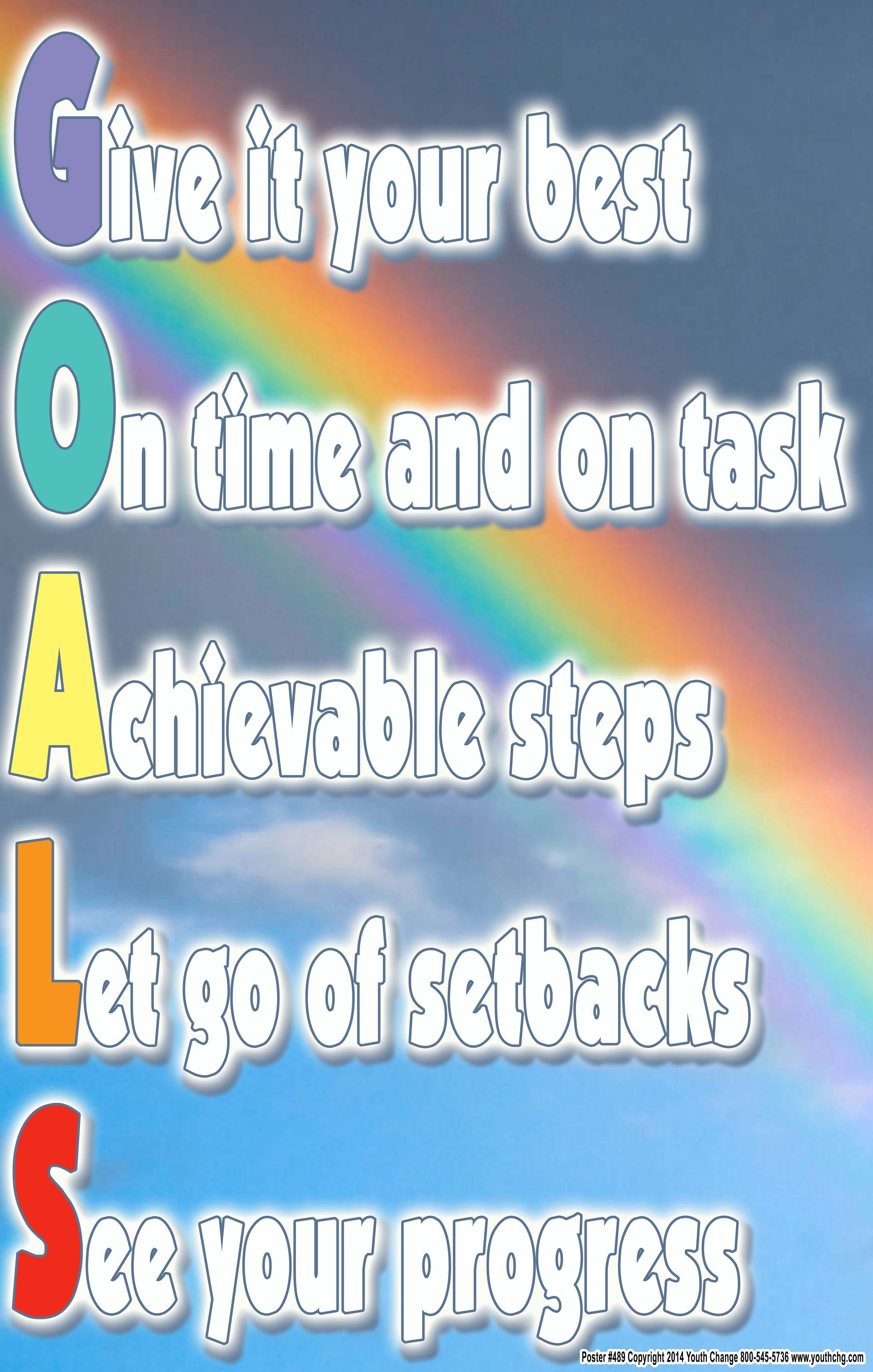 Youth Change Poster #489 Goal Setting Motivational Classroom Poster ...