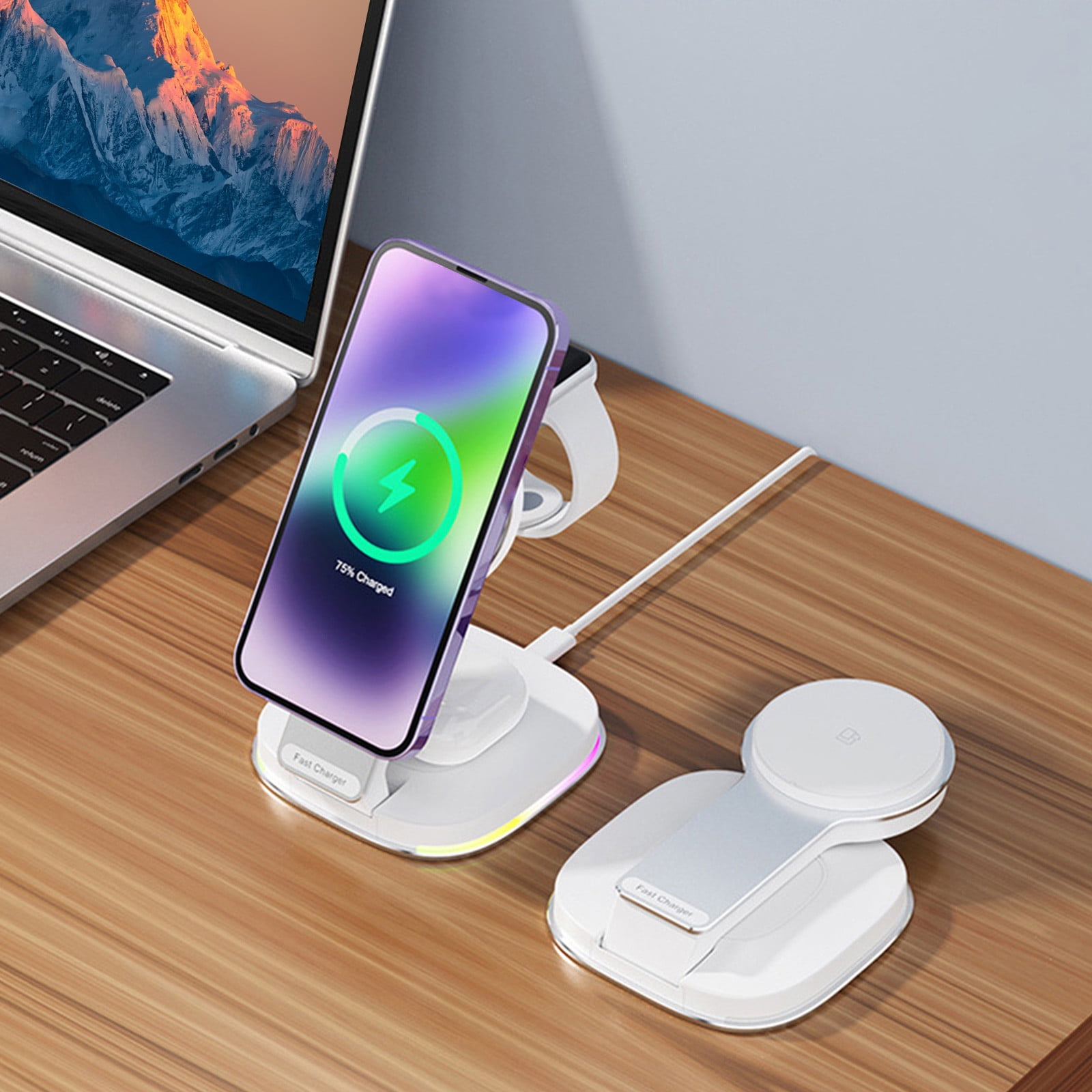 Topllc Magnetic Folding 15w Wireless Fast Charging Suitable For Mobile Phones Headphones And Watches 5.85×3.9×2.34 In