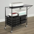 Essex Black Drawers & Rolling Cart with Tray and Extendable Table by ...