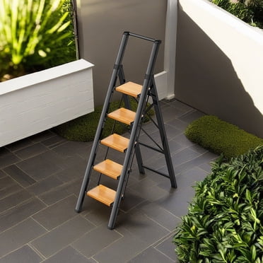 AmeriHome Ultra Slim Aluminum Two Step Folding Utility Step Ladder ...