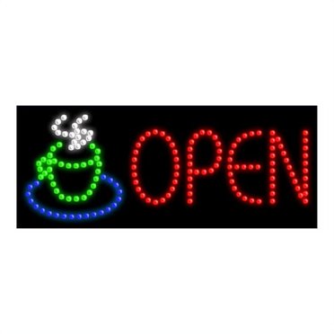 Bey-Berk International Coffee LED Lighted Metal Sign - Multi Color ...