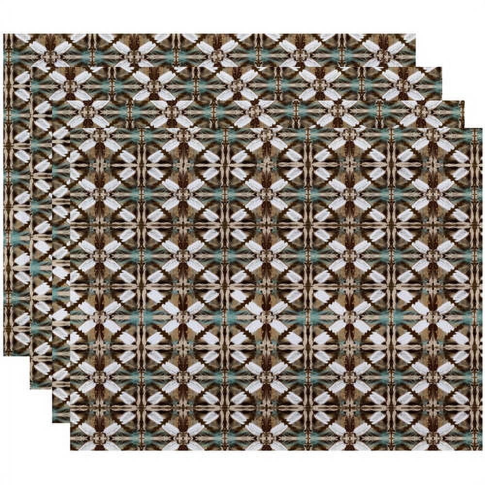 Simply Daisy 18" x 14" Beach Tile Geometric Print Placemat, Set of 4 ...