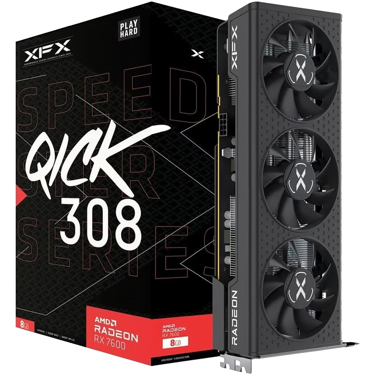 Tarjeta de Video XFX SPEEDSTER QICK 308 Radeon RX 7600 Black Edition ...