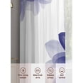 Gradient Floral Sheer Curtains 2 Panels Set Deep Blue Translucent ...