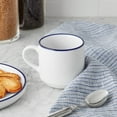 Mainstays Stoneware Mug, 11 oz Blue Rim Coffee Cup, Microwave and ...