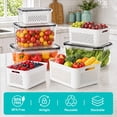 Fruit Storage Containers for Fridge – Removable Colander & Freshness ...