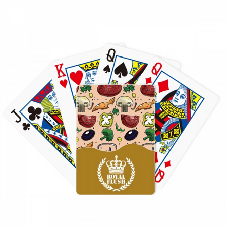 Pizza Tomato Foods Peppers Onion Royal Flush Poker Playing Card Game ...