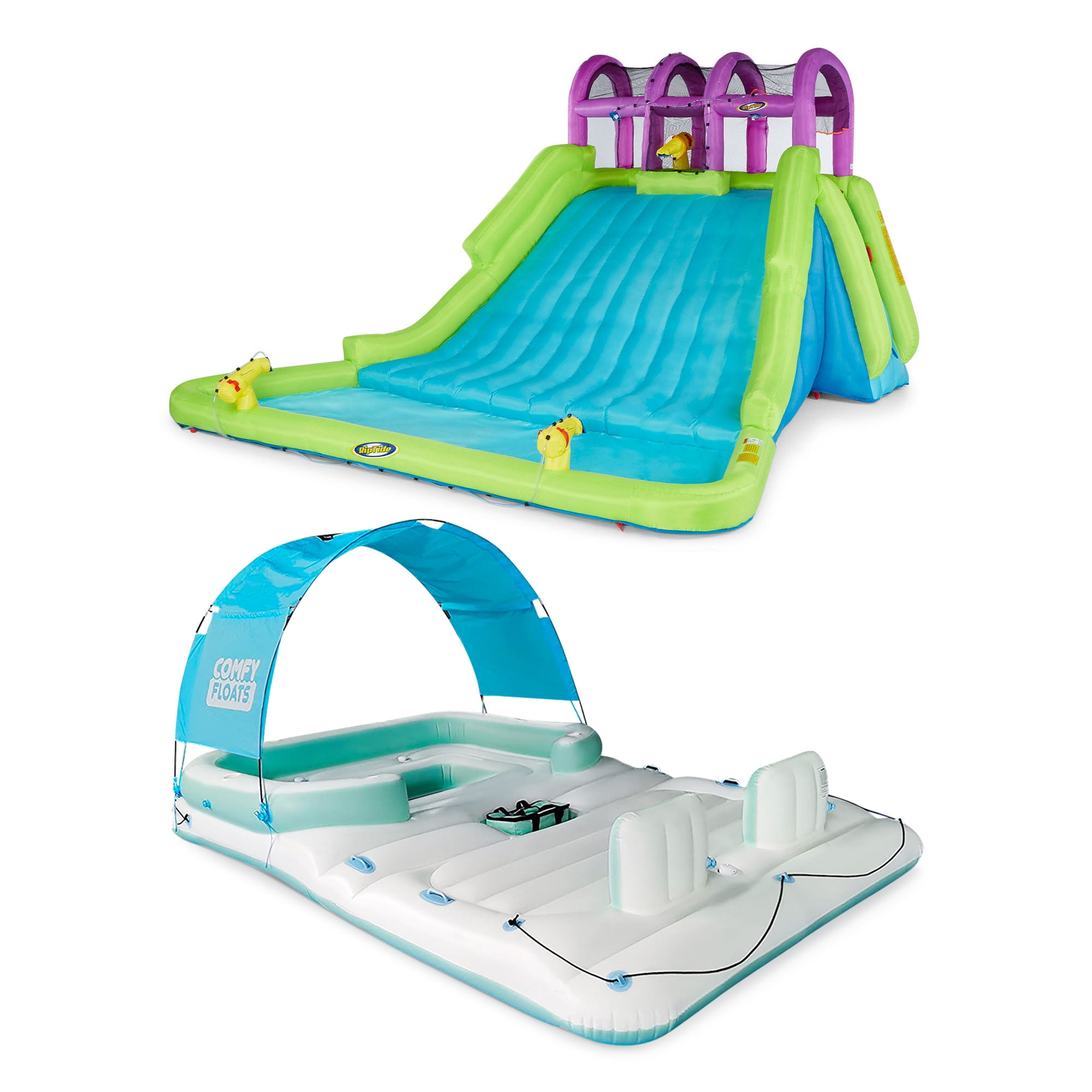 Kahuna Mega Blast Water Park & Comfy Floats 13' Inflatable Summertime ...