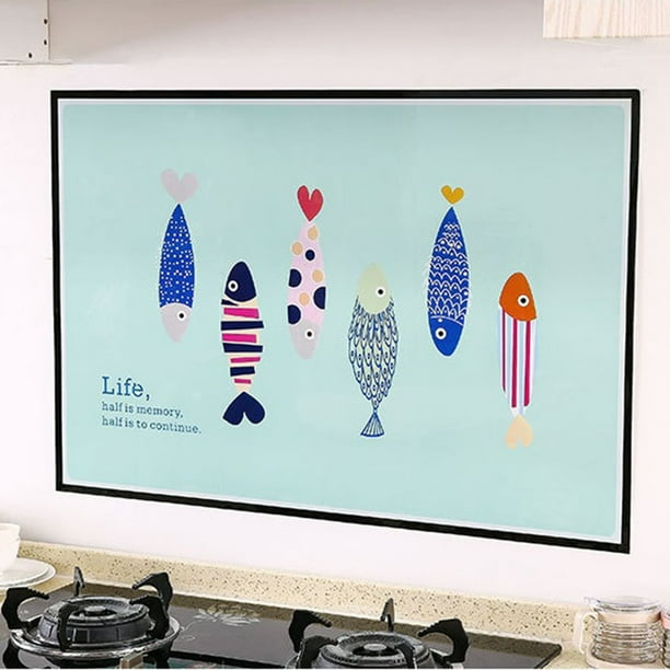 Cartoon Aluminum Foil Self-adhensive Kitchen Oil Sticker Wall Stickers ...