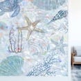 Blue Coastal Nautical Privacy Window Film,Decorative Stained Glass ...