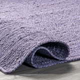 nuLOOM Rigo Hand Woven Farmhouse Jute Area Rug, 8' x 10', Purple ...