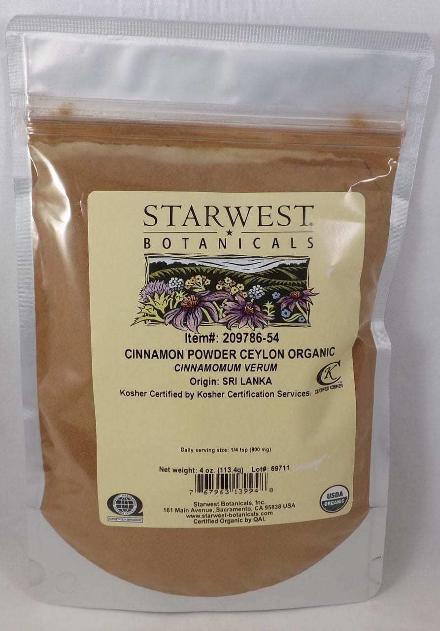 Starwest Botanicals Organic Cinnamon Powder Ceylon 4oz - Walmart.com