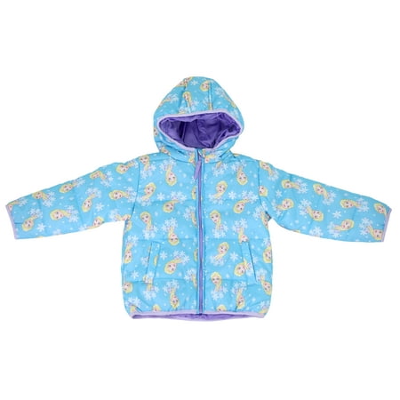 Disney Toddler Girl's Frozen Elsa Winter Puffer Jacket, Blue, 2T ...