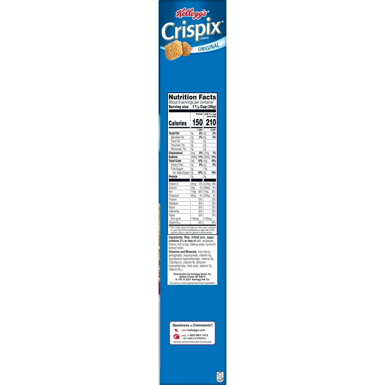 Kellogg's Crispix Original Cold Breakfast Cereal, 12 Oz
